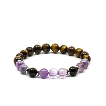 Armband Amethyst Tiger Auge Onyx Naturstein Naturstein Lithotherapie